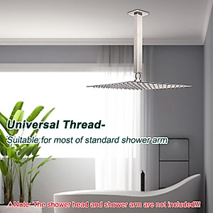 BathAce Shower Arm Flange, Stainless Steel Replacement Wall Split Flange/Escutcheon Plate Floor for Universal Standard Shower Head Arm Pipe (Square-Non Split-2 Packs, Brushed Nickel)