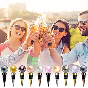 Blank Small Bottle Stopper Stainless Steel Bottle Stopper with Threaded Post Metal Wine Stopper Insert Set Hardware for Wine Party Wood Turning DIY Handmade Project, 8 x 1.25 Thread Size(20 Pieces)