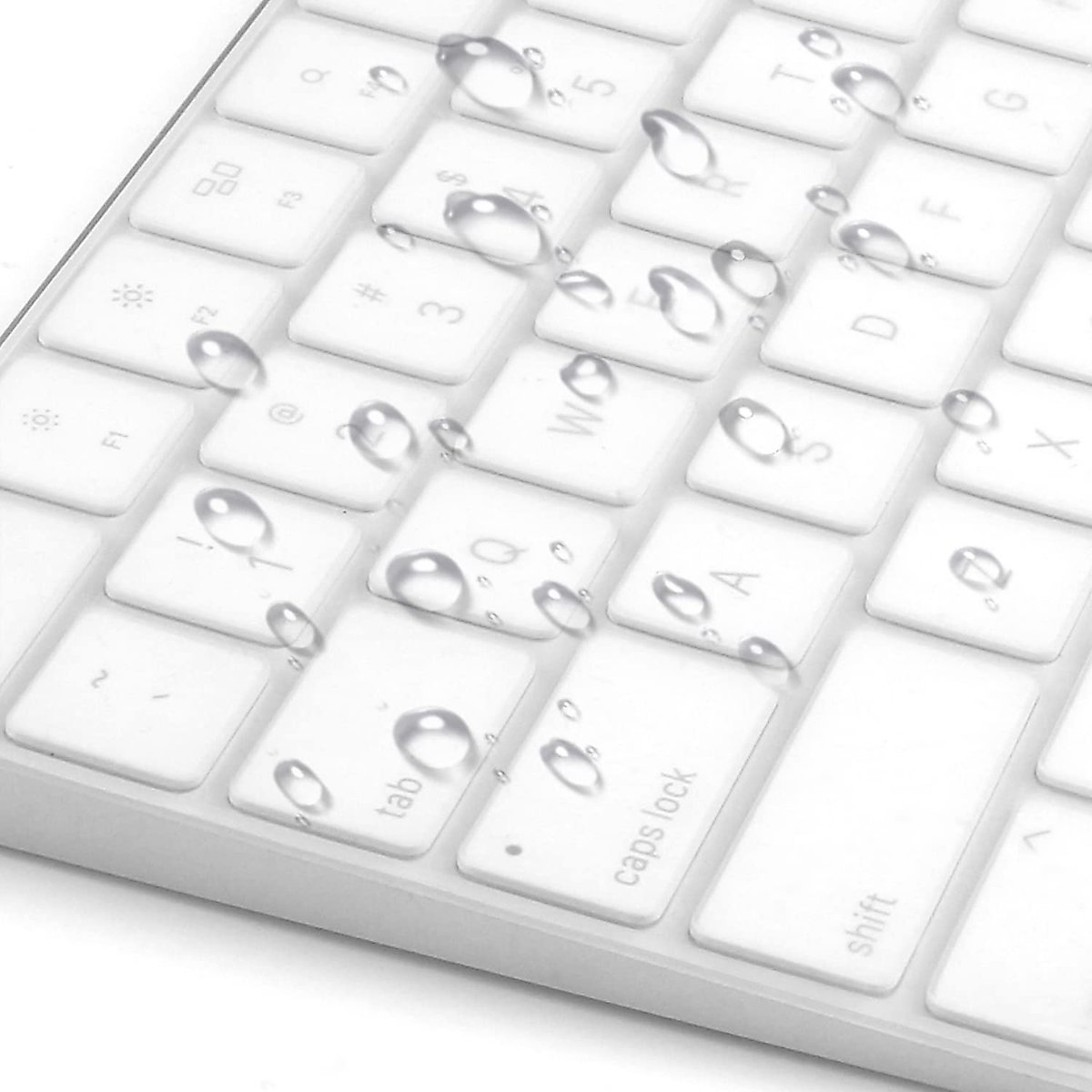ProElife Ultra Thin Silicone Keyboard Cover Skin for 2022 Mac Studio & 2021 Apple iMac 24'' M1 Chip Magic Keyboard 2 with Numeric Keypad Touch ID A2520 Accessory U.S Enter Soft Protector, Transparent
