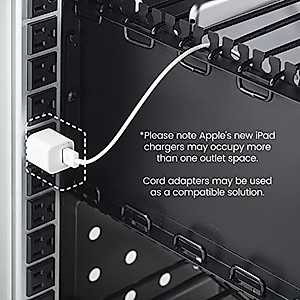 ECR4Kids 30-Bay Charging Cart, Classroom Storage, Black