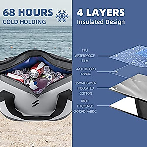 ROCKBROS Soft Cooler Bag Handheld Insulated Cooler Bag Soft Sided Cooler 22L Leakproof Camping Cooler Bag Waterproof Outdoor Cooler Bag for Beach Travel Hiking