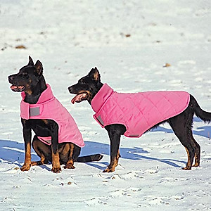 IDOMIK Dog Winter Coat Cold Weather Jacket, Pet Thick Fleece Lining Vest Reversible Warm Clothes, Windproof Snowproof Padded Sweater Outfit Apparel,Adjustable Cozy Snowsuit For Small Medium Large Dogs