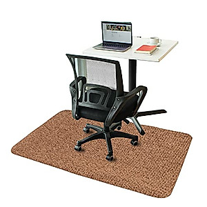 XFasten Chair Mat Office Protector for Hardwood Floors, Brown 56”x36”, 1/6” Thick Premium Low Pile Floor Protector Mat Desk Rug | Wood and Tile Protection Mat for Office Home Rolling Chair Rug