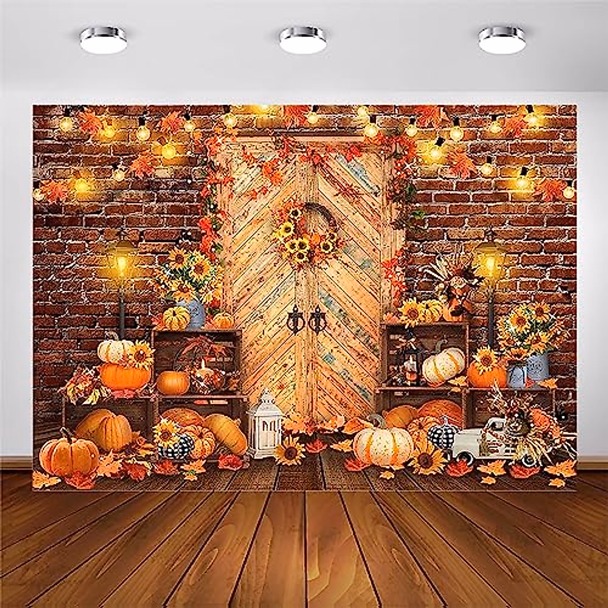 Avezano Fall Backdrops for Photography Autumn Family Holiday Photo Background Harvest Event Thanksgiving Photoshoot Portrait Photo Backdrops Decorations (7x5ft)
