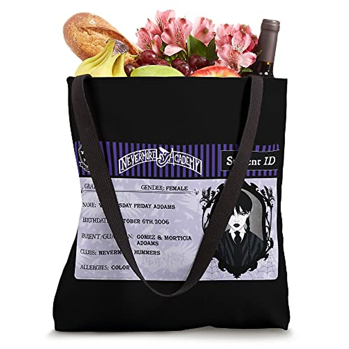 Wednesday Nevermore Student ID Card Tote Bag
