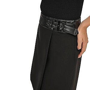 Karl Lagerfeld Paris Women's Sportswear Skirt Suiting, Black, 6