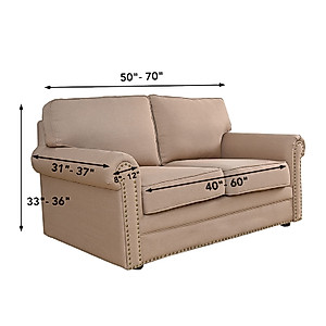 Easy-Going Stretch Loveseat Slipcover 1-Piece Sofa Cover Furniture Protector Couch Soft with Elastic Bottom for Kids Polyester Spandex Jacquard Fabric Small Checks (Loveseat, Dark Gray)