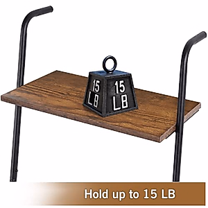 CADUKE Blanket Ladder Towel Ladder for Bathroom Blanket Ladder with Shelf Ladder Blanket Holder for Living Room Farmhouse 5-Tier Wall-Leaning Ladder Shelf Metal Quilt Rack, Black and Brown