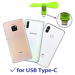 ULBTER Type USB C Phone Fan Mini Fan Appliable for Samsung Galaxy S20 S20+ S10 S9 S9+ S8 S8+ ,Note9 8 Note 7,A20 A20s A10e A9s A8s A6 A6s, for LG V40 V35 V30 V20 Stylo 5 4