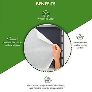 Regency Wraps Parchment Paper Sheets For Non-Stick Cooking and Baking, Greaseproof Paper Liners for Cookie Sheets, Cake Pans, Air Fryer and Microwave Safe, White, 12 x 16 inches, 25pcs, Pack of 1