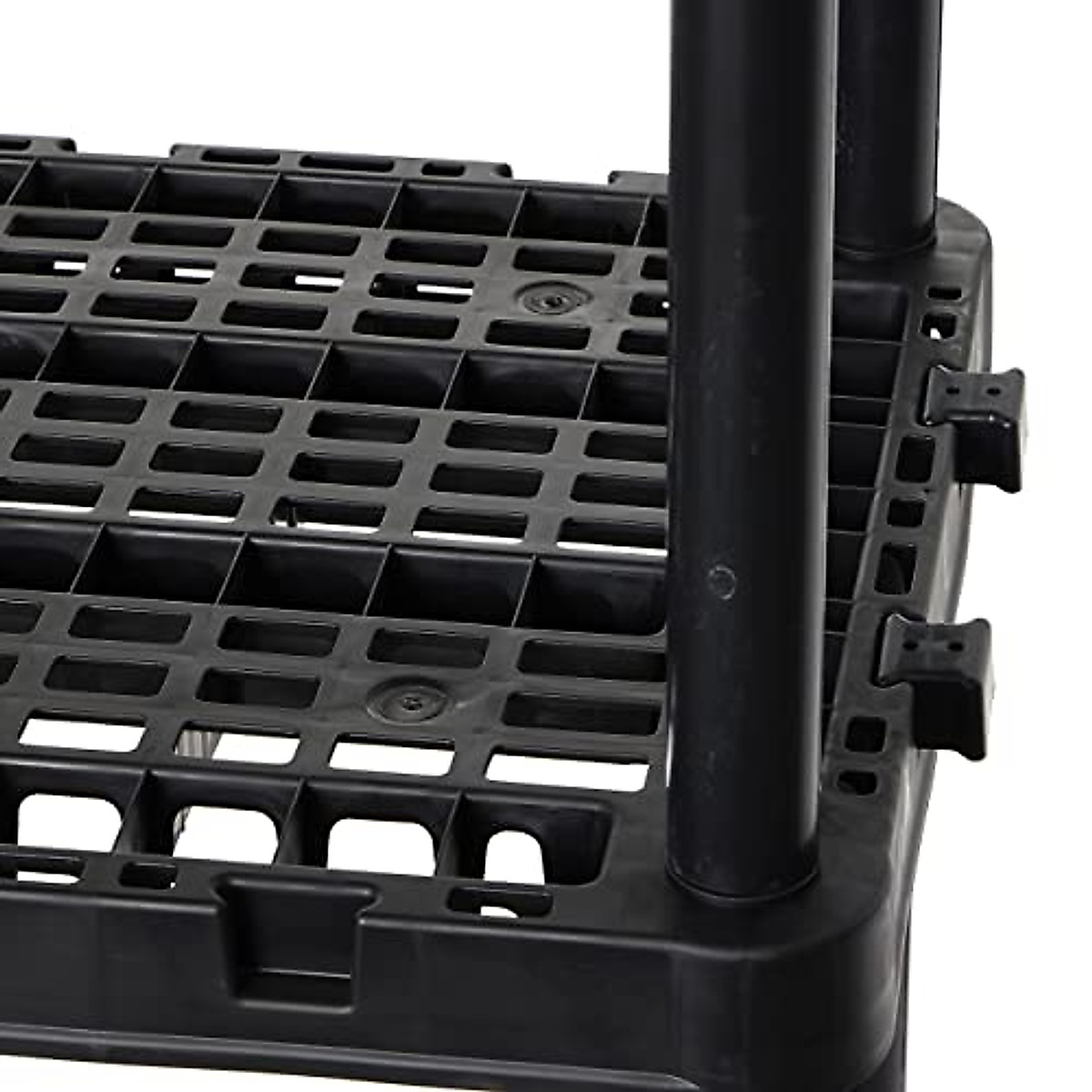 Gracious Living 5 Shelf Knect-A-Shelf Ventilated Heavy Duty Storage Unit 18 x 36 x 72 Organizer System for Home, Garage, Basement & Laundry, Black