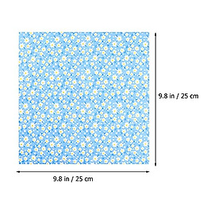 EXCEART 9pcs Cotton Fabric Quilting Patchwork Fabric Square Sewing Craft Fabric Printed Fabric Bundle with Scissors for Sewing Quilting Handmade DIY Crafts (Mixed Color 25x25cm)