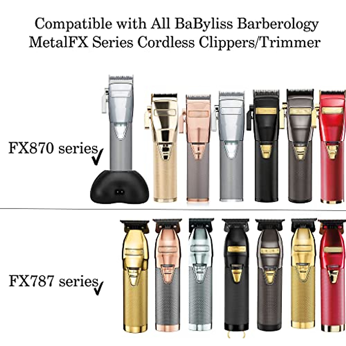 Hair Clippers Charging Stand, Kaynway Professional 2 in 1 Clippers Trimmers Charging Dock Base Station for BabylissPRO Barberology FX Metal Collection Cordless Clippers &Outlining Trimmer (Black)