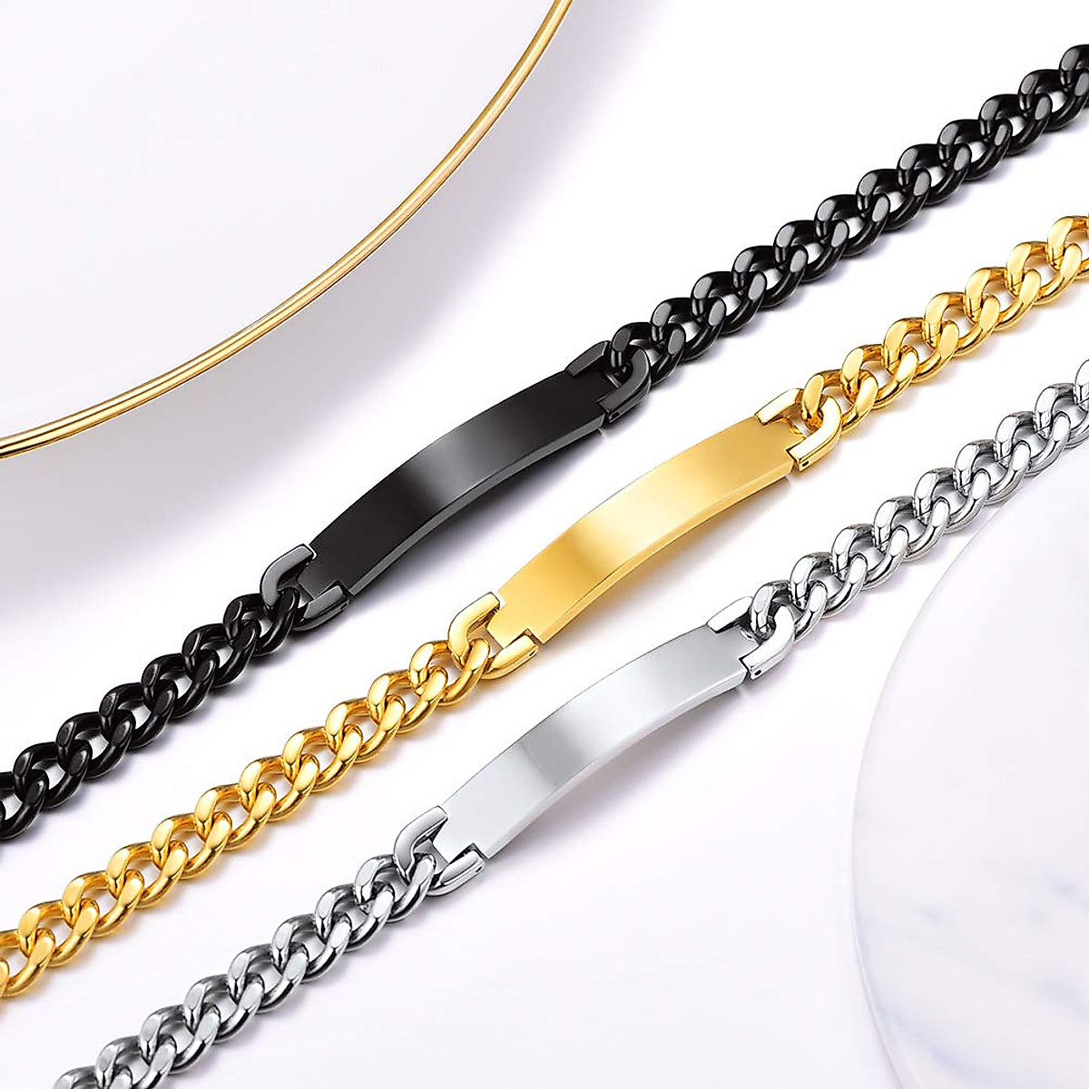 PROSTEEL Black Chocker Cuban Chain Men Gothic Jewelry ID Statement Necklaces Personalized Custom Name Choker Necklace for Women