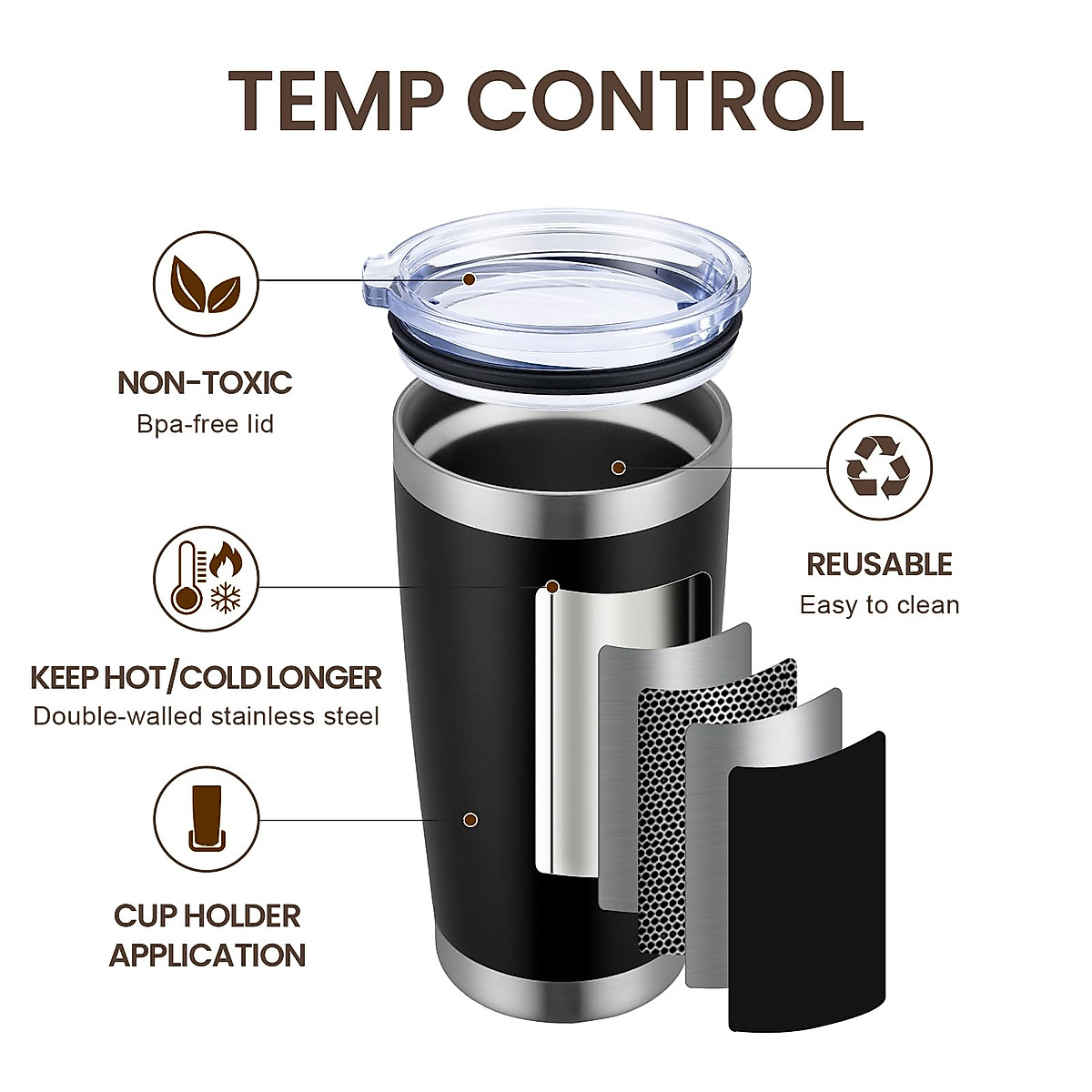 MEWAY 20oz Tumbler 2 Pack Double Wall Vacuum Insulated Travel Mug Bulk, Mix Color Stainless Steel Tumblers with Lid and Straw, Durable Powder Coated Coffee Cups for Cold & Hot Drinks（Mix Color, 2
