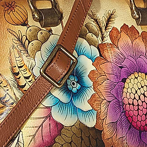 Anna by Anuschka womens Leather Medium Satchel Bag, Rustic Bouquet, One Size US