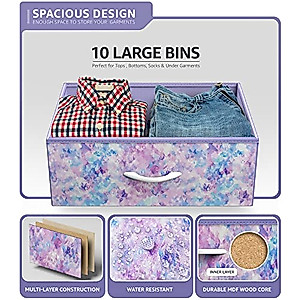 Sorbus Kids Dresser with 10 Drawers - Storage Unit Organizer Chest for Clothes - Bedroom, Kids Room, Nursery, & Closet - Steel Frame, Wood Top & Handles, and Easy Pull Fabric Bins