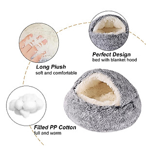 Dog Beds for Small Dogs, Cat Bed Cave, Washable Cute Cat Bed, Cozy Nook Pet Bed for Dogs or Cats, Anti-Slip Puppy Bed Fits up to 12 lbs Pets(Grey, 20" x 20")