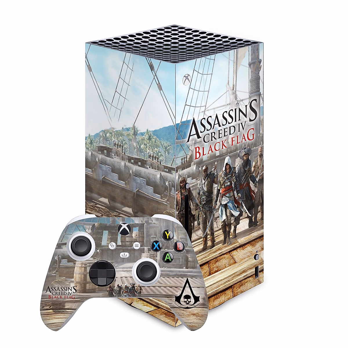 Head Case Designs Officially Licensed Assassin's Creed Group Key Art Black Flag Graphics Vinyl Sticker Gaming Skin Decal Cover Compatible with Xbox Series X Console and Controller Bundle