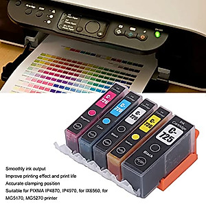 Ink Cartridge, 725 726 Large Page Capacity Fadeless Smoothly Output Printer Cartridge with Ink, for PIXMA IP4870 IP4970 IX6560 Printer (BK BK C M Y 5 Colors)