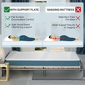 Yarfyk Folding Box Spring, Bed Plate,Queen Bed Board Under Mattress Support,Bed Plate Support Plate, Bed Plate Under, Twin 60"x 30" ﻿