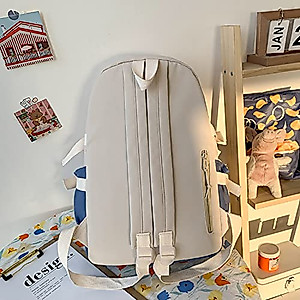 Bersauji Kawaii Backpack with Card Cover Pendant Pins Accessories Cute Aesthetic Backpack Large Capacity Laptop Bag