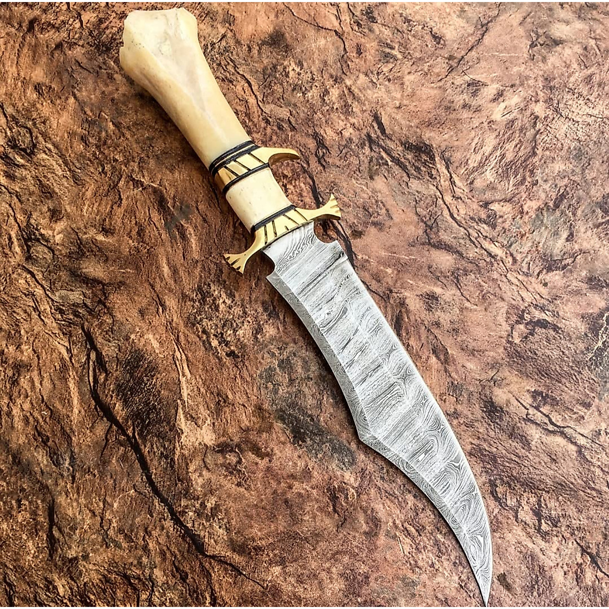 Poshland RG-44 Handmade Damascus Steel Hunting Knife - Gorgeous Handle