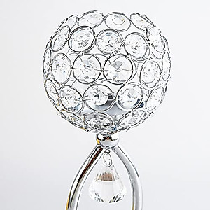 Baoblaze Crystal Candelabrum for Decorative Items, Candle Shelf for Party, Household Accessories, Durable, Silver