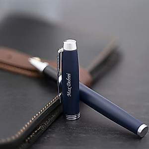 Dayspring Pens Engraved Parker Pen | Personalized PARKER IM Matte Blue Rollerball Gift Pen with Case. Custom Engraved and Shipped in one Business Day Fast.