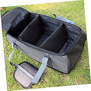 TENDYCOCO Outdoor Storage Bag Fine China Storage Containers Flatware Storage Silverware Organizer with Lid Utensil Bag Frying Pan with Lid Camping Case Oxford Cloth Carrying Bag Tableware