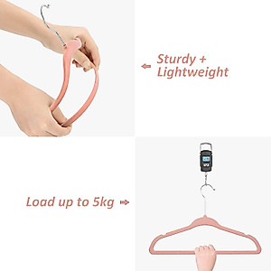 Mangokit Kids Velvet Hangers 15 Pack, 11 Inch Size Non-Slip Baby Hangers, Space-Saving Nursery Hangers, Perfect Infant/Toddler Clothes Hangers for Daily Use(Pink)