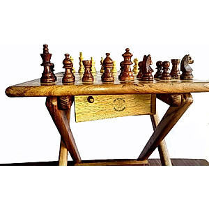 Ark Wood Art international Wooden Handmade Magnetic Chess Table Rosewood Wood | Chess Set with Folding Game Board | Home, Office, Travelling and Gift Uses|100% Quality.
