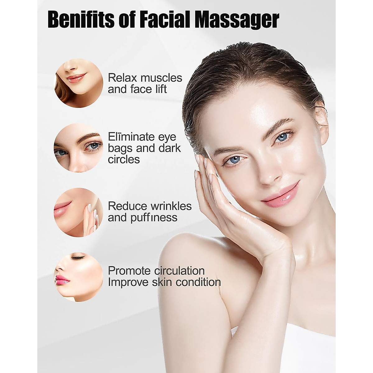 Winyoung Microcurrent Facial Device, Microcurrent Face Massager Roller, 4D Facial Massager Beauty Skin Care Tool for Face Eye Neck, Gifts for Women