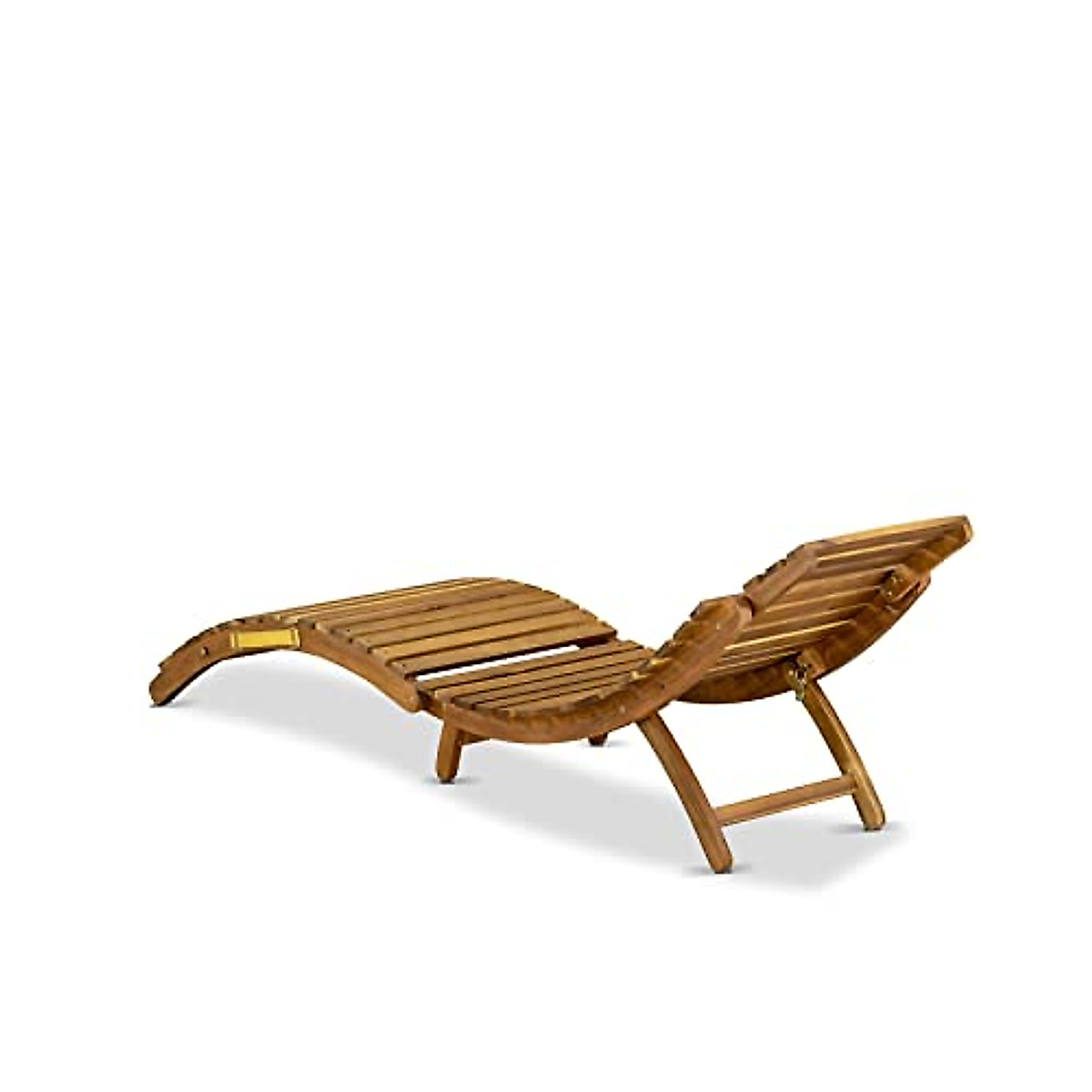 East West Furniture BHNU1NA Helena Patio Chaise Lounge-Outdoor Acacia Wood Sunlounger Chair for Poolside, Deck, Lawn, 72x22x25 Inch, Natural Oil