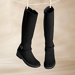 BZees Women's Bristol Washable Comfort Knee High Boot Black 8.5 W