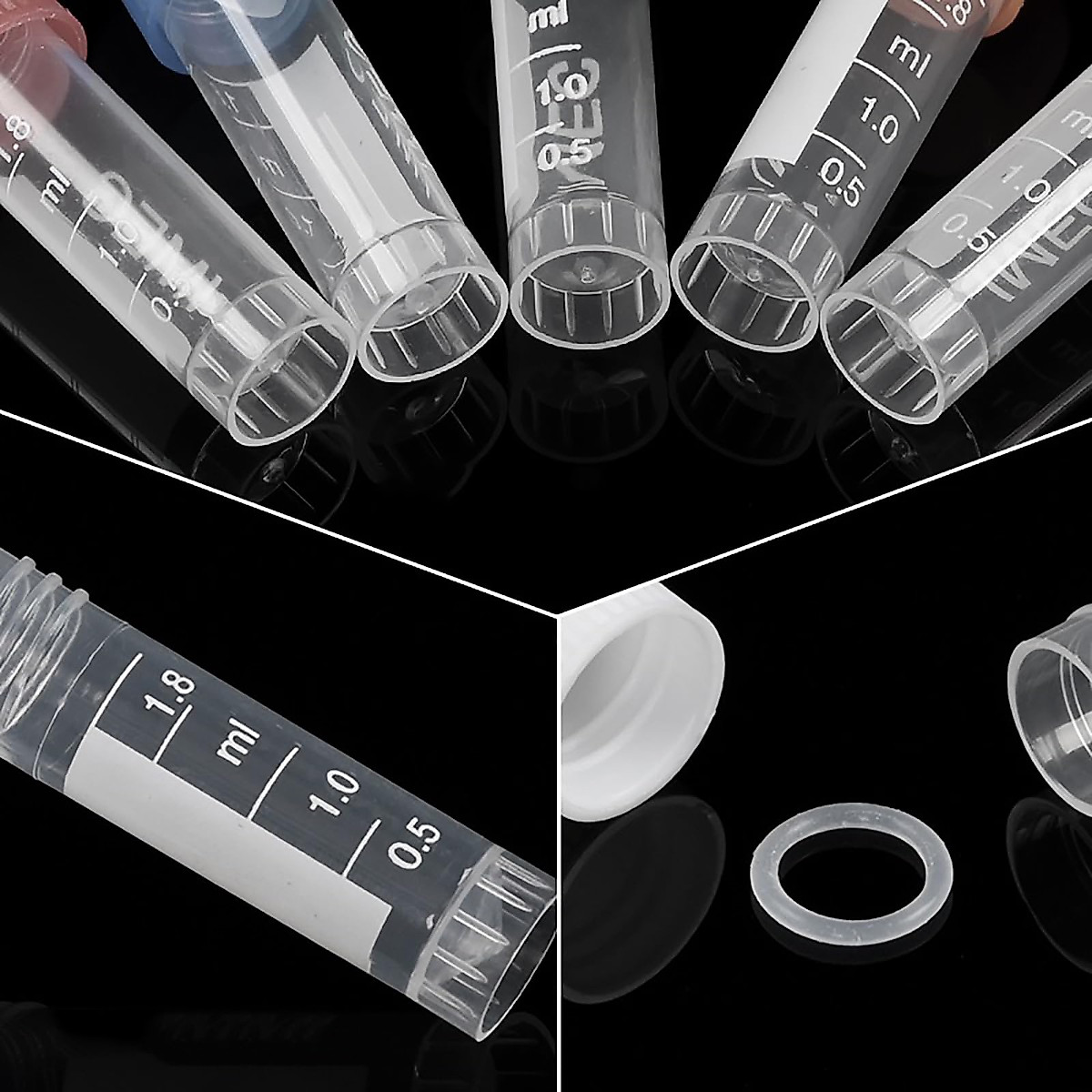 Cryogenic Vials 2ml - Cryo Tubes with Screw Caps - Self Standing Cryogenic Vial (2ml-Blue/(500pcs))