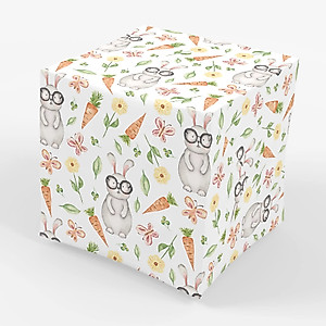 Stesha Party Bunny Rabbit Gift Wrapping Paper - Folded Flat 30 x 20 Inch (3 Sheets)