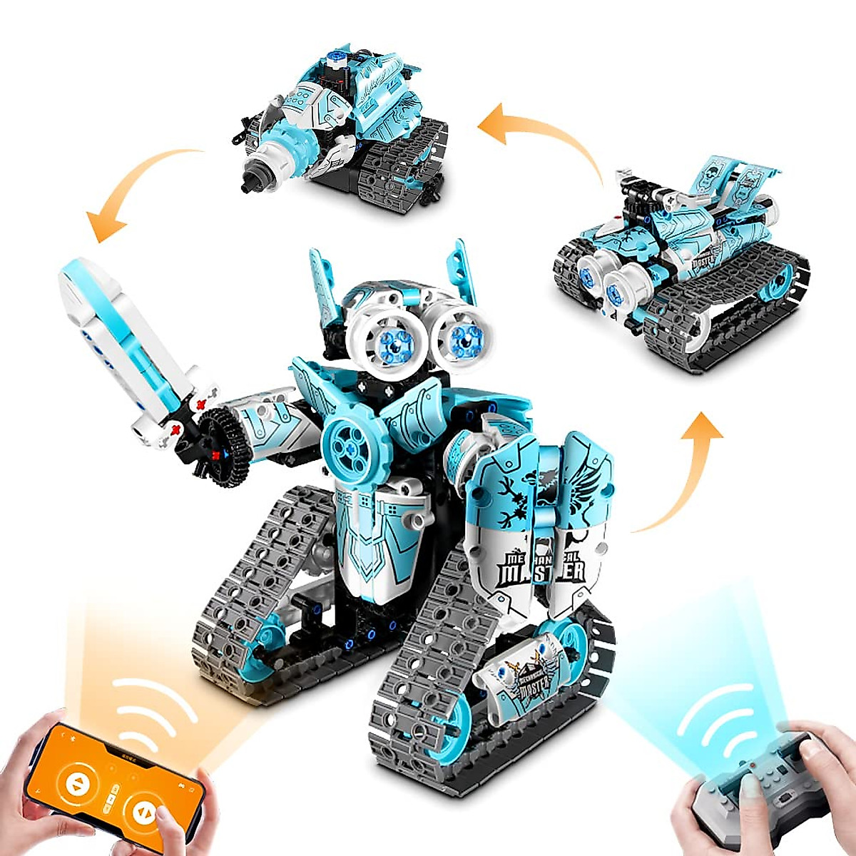 PinkBee Robot Toys Building Blocks Set 3-in-1 APP Remote Control Truck Tank Stem Projects Science Kits for Kids 6 7 8 9 10 Age 8-12 Year Old Boys Compatible with Lego (398 Pcs)