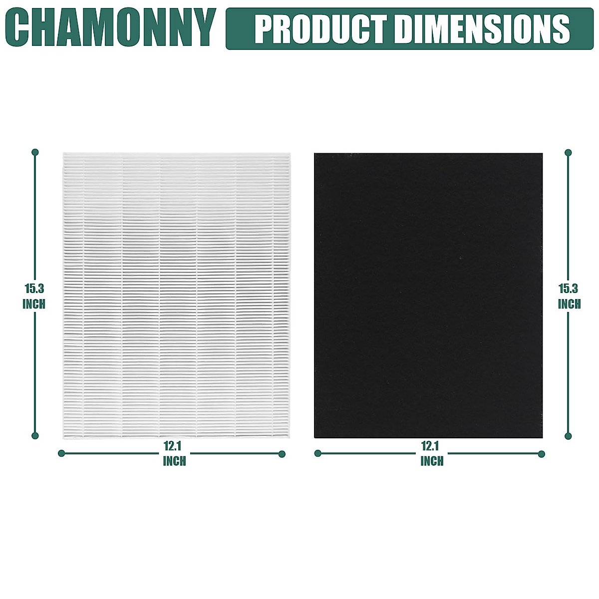 CHAMONNY D360 True HEPA Replacement Filter D3, Compatible with Winix D360 Air Purifier, Compare to Winix D3 Filter, Item Number 1712-0101-02,1 H13 True HEPA Filters + 4 Activated Carbon Pre-Filters
