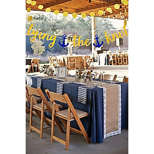 Laventy Set of 2 Tying the Knot Banner Nautical Bachelorette Banner Nautical Bachelorette Balloons Nautical Engagement Party Decor Nautical Bridal Banner