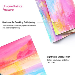 Discpace Pastel Acrylic Paints, Set of 24 Macaron Colors 2oz/59ml with 3 Painting Brushes, Art Craft Paint for Beginners/Kids/Rock Painting/Canvas/Wood/Glass/Ceramic/Stone Painting Supplies Kit