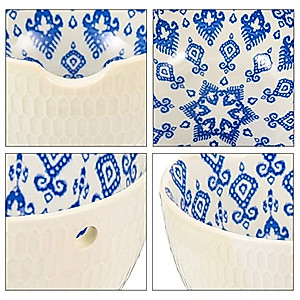 MAGICLULU Ceramic Yarn Bowl for Knitting and Crocheting Yarn Storage Bag for Beginner Crocheter Knitter Craft White