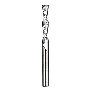 SpeTool Spiral Router Bits with Down Cut 1/4 inch Cutting Diameter, 1/4 inch Shank 3 inch Extra Long HRC55 Solid Carbide CNC End Mill for Wood Cut, Carving