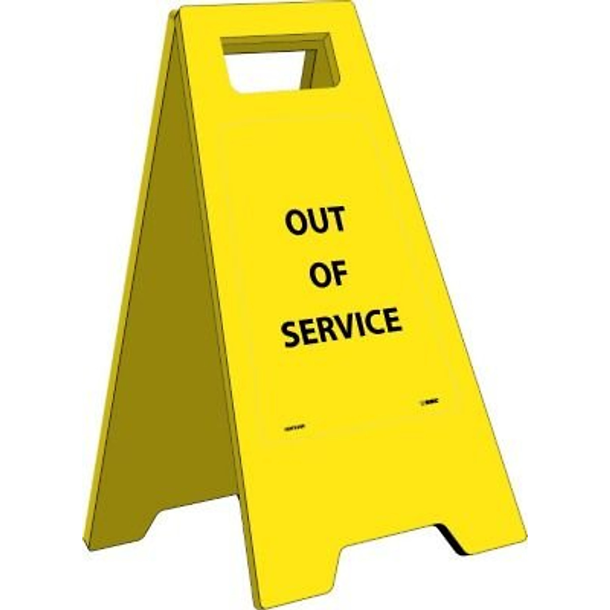NMC HDFS209 Heavy Duty Floor Stand Sign, Legend "OUT OF SERVICE", 10-3/4" Length x 24-5/8" Height, Black on Yellow
