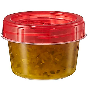 PLASTICPRO 6 Pack Twist Cap Food Storage Containers with Red Screw on Lid- 4 oz Reusable Meal Prep Containers - Small Freezer Containers Microwave Safe Red Plastic Food Storage