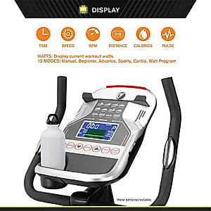 CIRCUIT FITNESS Circuit Fitness Magnetic Upright Exercise Bike with 15 Workout Presets, 300 lbs Capacity AMZ-594U