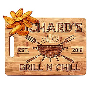 Gifts for Dad, Personalized Dad Cutting Board, Gifts For Dad, Grill Master | 9 Designs | Dad Gifts from Daughter, Wife - Grandpa Gifts from Grandchildren