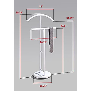Kings Brand Furniture - Meadut Metal Suit Wardrobe Valet Stand, White