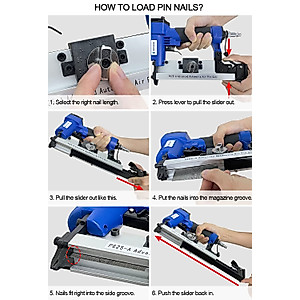 Sutekus 23 Gauge Pin Nailer 15/32" To 1" Pneumatic Air Pin Nailer Gun For Woodworking Applications