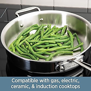 All-Clad Stainless Steel 12-inch Frying Pan, Silver & All-Clad Stainless Steel Sauce Pan, 3qt. Silver